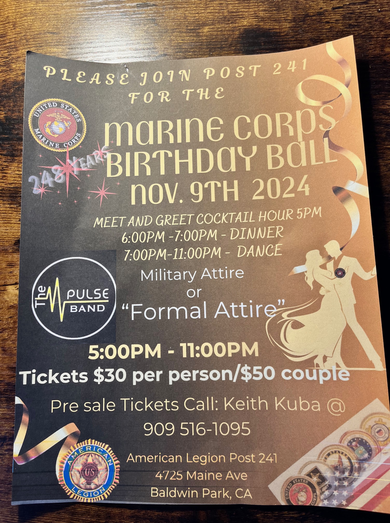 Marine Corps Birthday Ball – Elegant 18th District American Legion