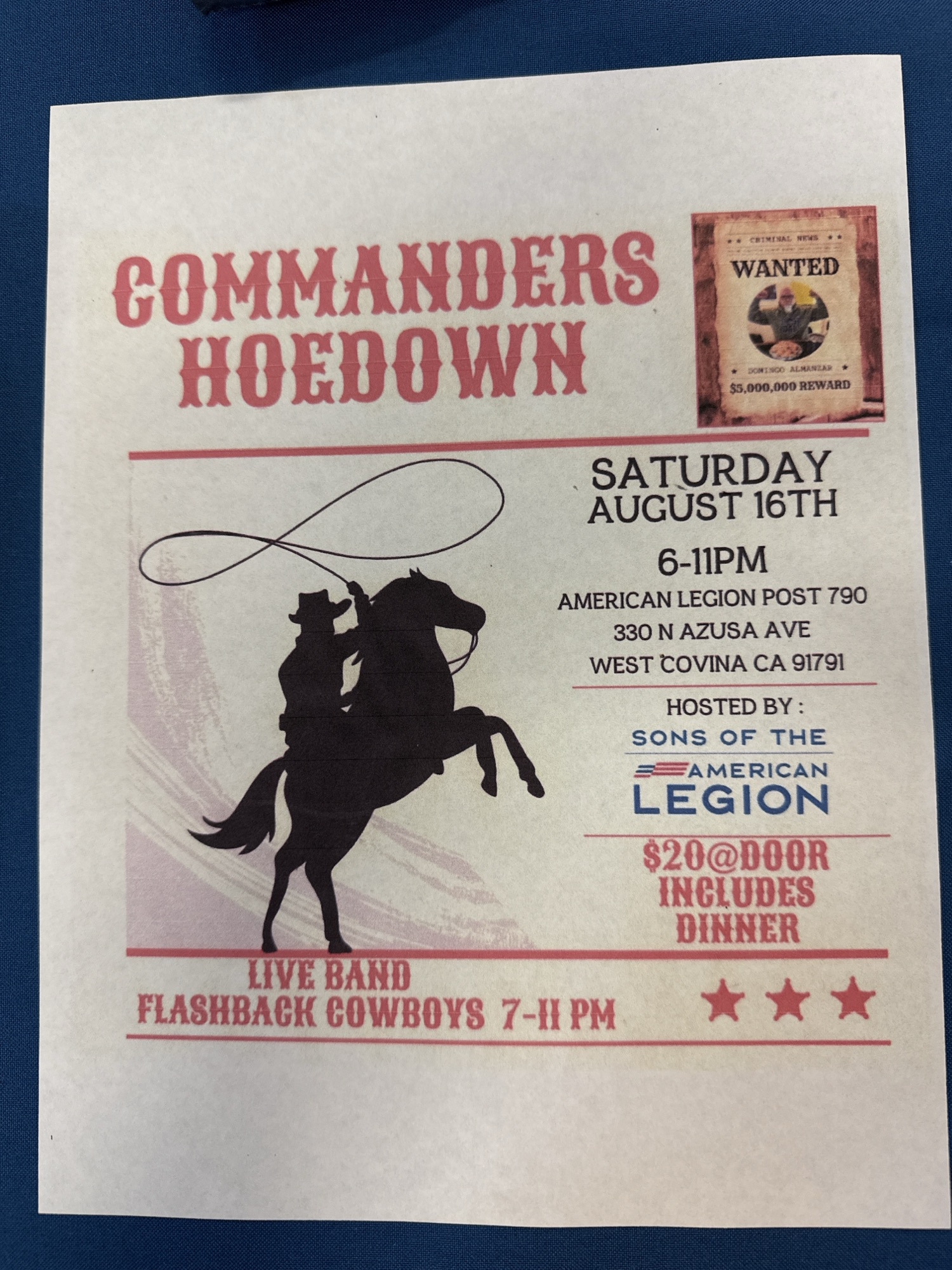 Commanders Hoedown – Elegant 18th District American Legion