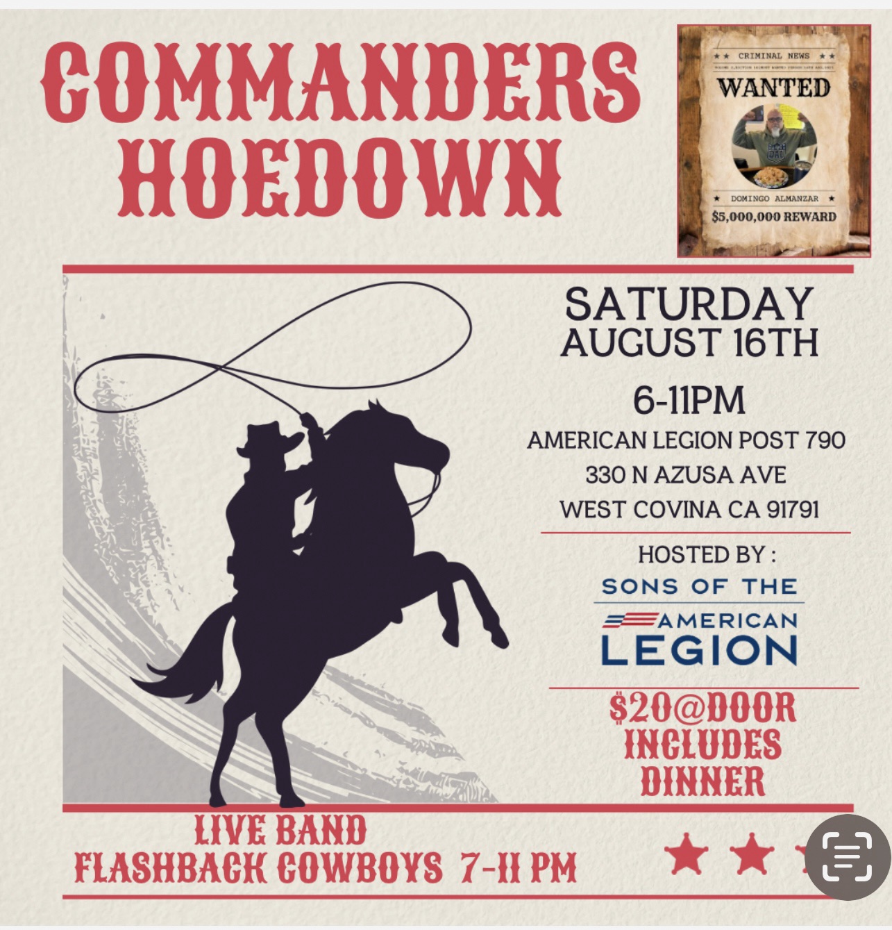 Post 790 Commanders Hoedown – Elegant 18th District American Legion